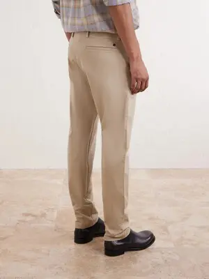 Nn07 Theo 1420 Tapered Organic Cotton-blend Twill Chinos - Neutrals