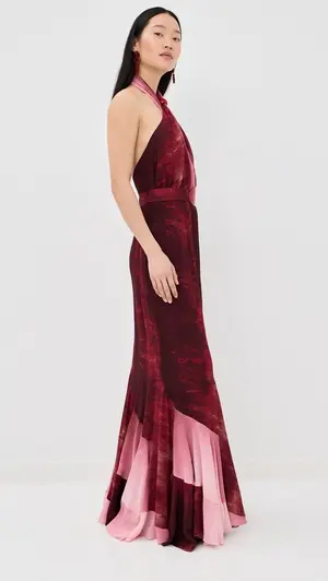 Silvia Tcherassi Raisa Maxi Dress - Degraded Red