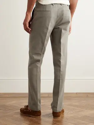 Thom Sweeney Straight-leg Cotton-twill Trousers