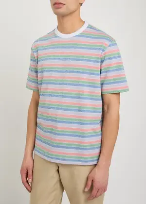 Paul Smith Striped Stretch-cotton T-shirt - Multicoloured 1
