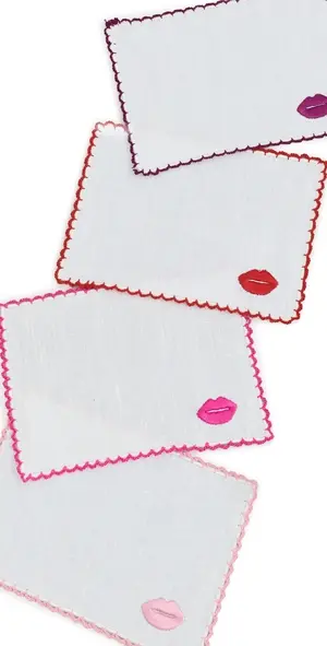 DEAR ANNABELLE Lipstick Kisses Cocktail Napkins Set - Multi
