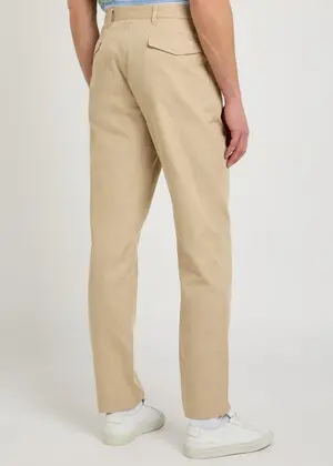 Paul Smith Tapered-leg Cotton And Linen-blend Trousers - Beige