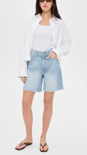 DL1961 Relaxed High-rise Denim Shorts