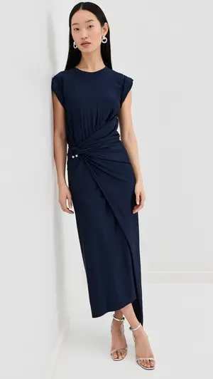 Rabanne Draped Jersey Maxi Dress