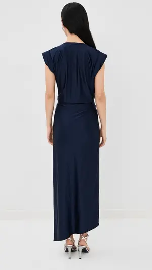 Rabanne Draped Jersey Maxi Dress