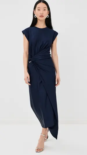 Rabanne Draped Jersey Maxi Dress