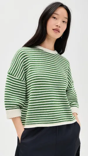 Secular Striped Wool And Cashmere Knit Sweater