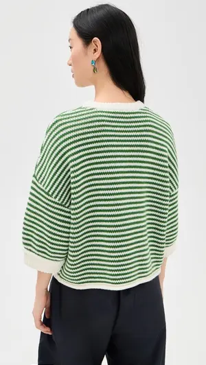 Secular Striped Wool And Cashmere Knit Sweater