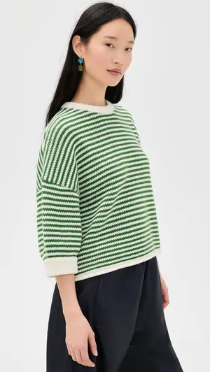 Secular Striped Wool And Cashmere Knit Sweater