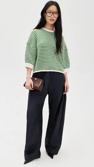 Secular Striped Wool And Cashmere Knit Sweater