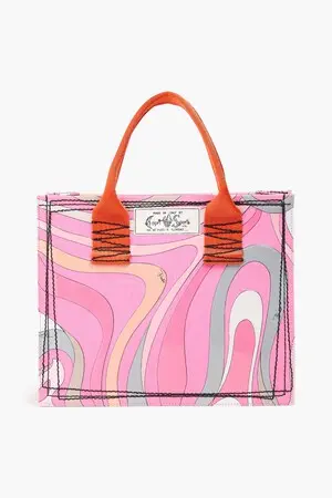 Emilio Pucci Leather-trimmed Printed Twill Tote