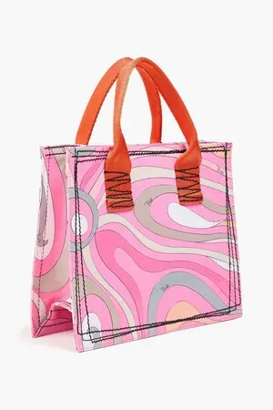 Emilio Pucci Leather-trimmed Printed Twill Tote