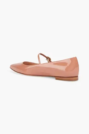 GIANVITO ROSSI Ribbon Jane Patent-leather Pointed-toe Flats