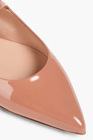 GIANVITO ROSSI Ribbon Jane Patent-leather Pointed-toe Flats