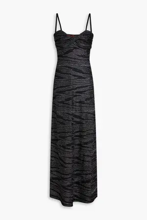 Missoni Metallic Crochetknit Maxi Dress - Black