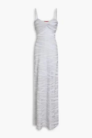 Missoni Metallic Crochetknit Maxi Dress - Light Gray