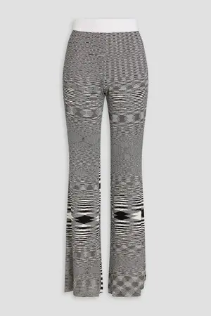 Missoni Spacedyed Ribbed Silk Flare Pants - White