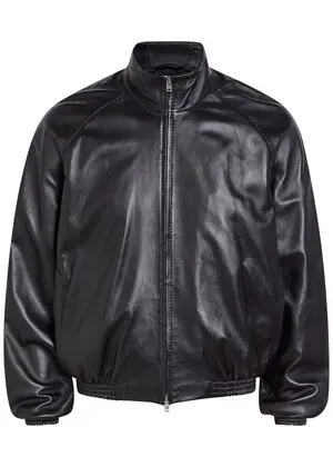 Acne Studios Leather Bomber Jacket - Black