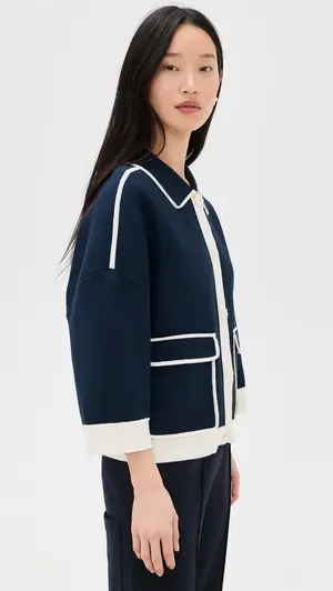 Essentiel Antwerp Jugly Knit Cardigan - Classic Navy