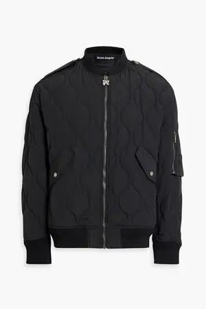 Palm Angels Quilted Shell Bomber Jacket