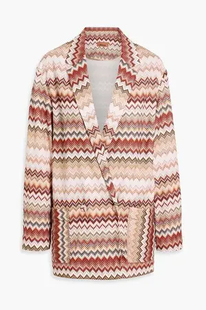 Missoni Metallic Crochet-knit Double-breasted Blazer