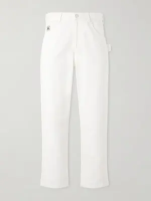 BODE Knolly Brook Straight-leg Cotton-twill Trousers - White