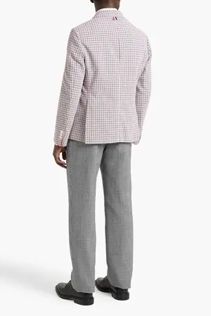 Thom Browne Tapered Prince Of Wales Checked Wool-tweed Trousers