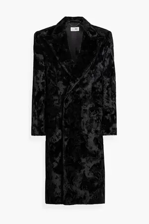 MAISON MARGIELA Velvetjacquard Coat - Black