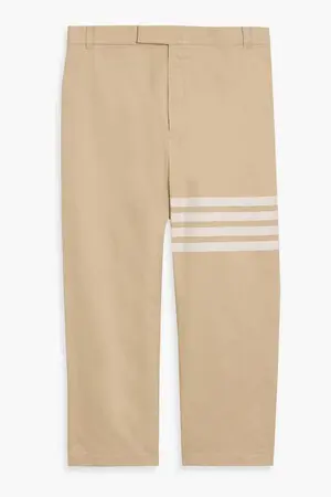 Thom Browne Striped Cotton-twill Trousers - Sand
