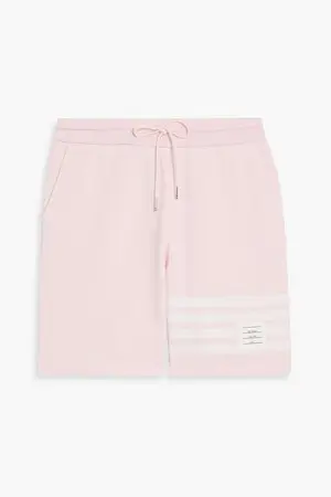 Thom Browne Striped Ribbed Cotton Shorts - Baby Pink