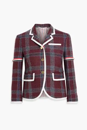 Thom Browne Checked Wooltweed Blazer - Burgundy