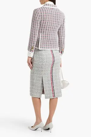 Thom Browne Grosgrain-trimmed Cotton-tweed Blazer