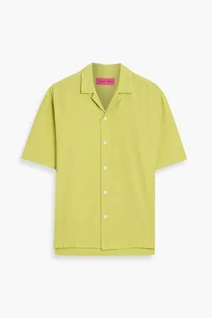 THE ELDER STATESMAN Cotton And Silkblend Jacquard Shirt - Chartreuse