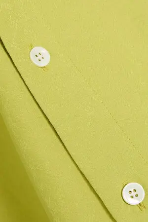 THE ELDER STATESMAN Cotton And Silkblend Jacquard Shirt - Chartreuse