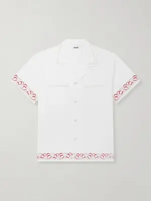 Men's White Embroidered