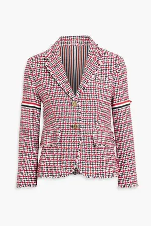Thom Browne Checked Cottontweed Blazer - Red