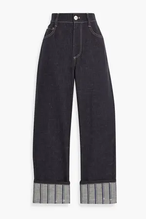 Brunello Cucinelli Cropped High-rise Straight-leg Jeans