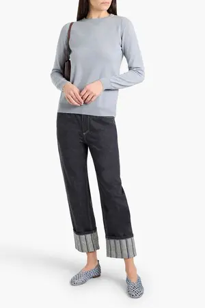 Brunello Cucinelli Cropped High-rise Straight-leg Jeans