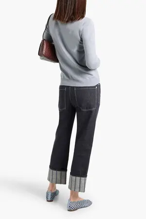 Brunello Cucinelli Cropped High-rise Straight-leg Jeans