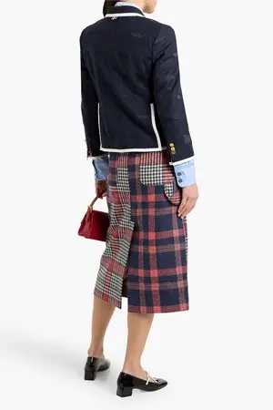 Thom Browne Checked Wool-tweed Midi Skirt