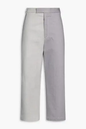 Thom Browne Two-tone Cotton-gabardine Trousers