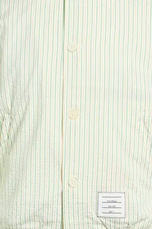Thom Browne Striped Cottonseersucker Overshirt