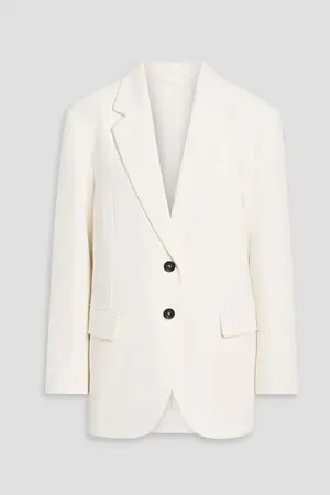 Brunello Cucinelli Cotton And Linen-blend Twill Blazer - Ecru