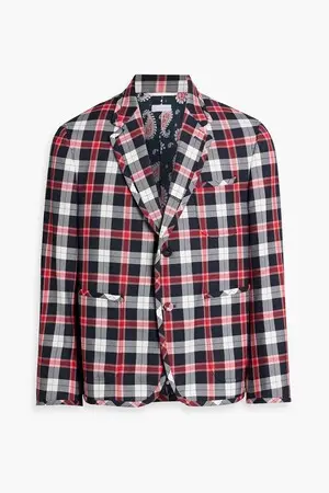 Thom Browne Checked Woolblend Twill Blazer - Red