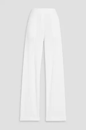 Brunello Cucinelli Ribbed Cotton Straight-leg Pants - White
