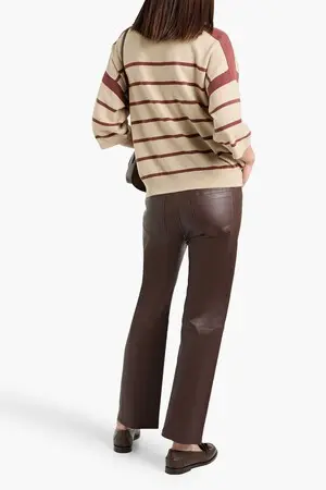 Brunello Cucinelli Striped Cashmere Polo Sweater