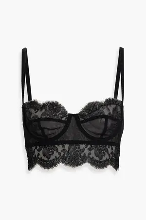 Dolce & Gabbana Lace And Tulle Underwired Bralette - Black