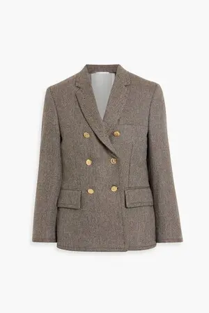 Thom Browne Double-breasted Herringbone Wool-tweed Blazer