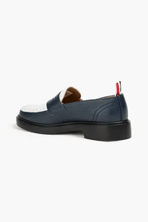 Thom Browne Two-tone Pebbled-leather Penny Loafers