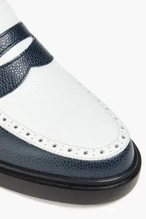 Thom Browne Two-tone Pebbled-leather Penny Loafers